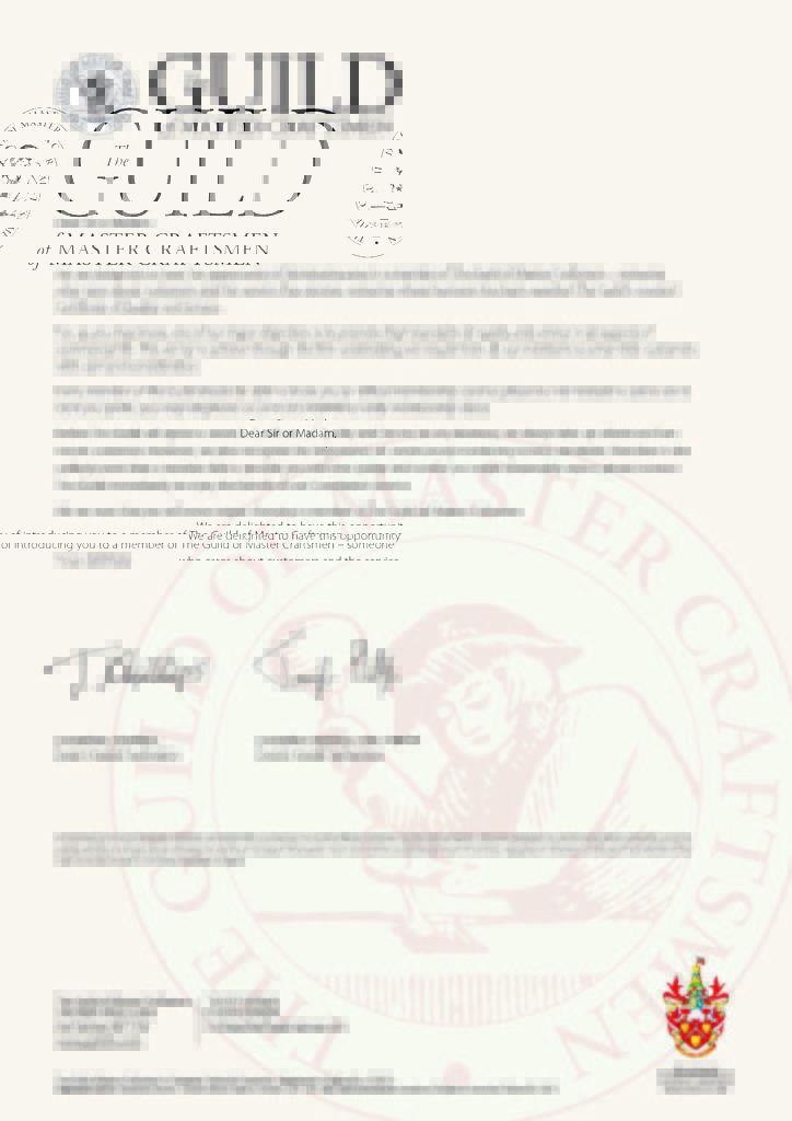 Recognition – The Guild of Master Craftsmen